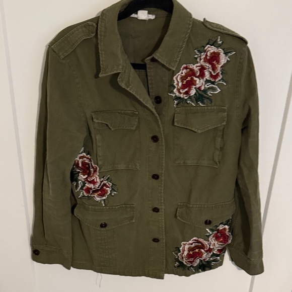 toveriche | Jackets & Coats | Floral Embroidered Utility Jacket In ...